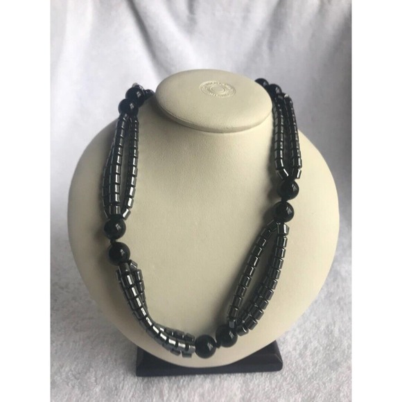 None | Jewelry | Heavy Graphite Balls Beads Necklace 26 Inch Strand No ...